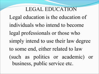 Role of Private Universities in Legal Education | PPT