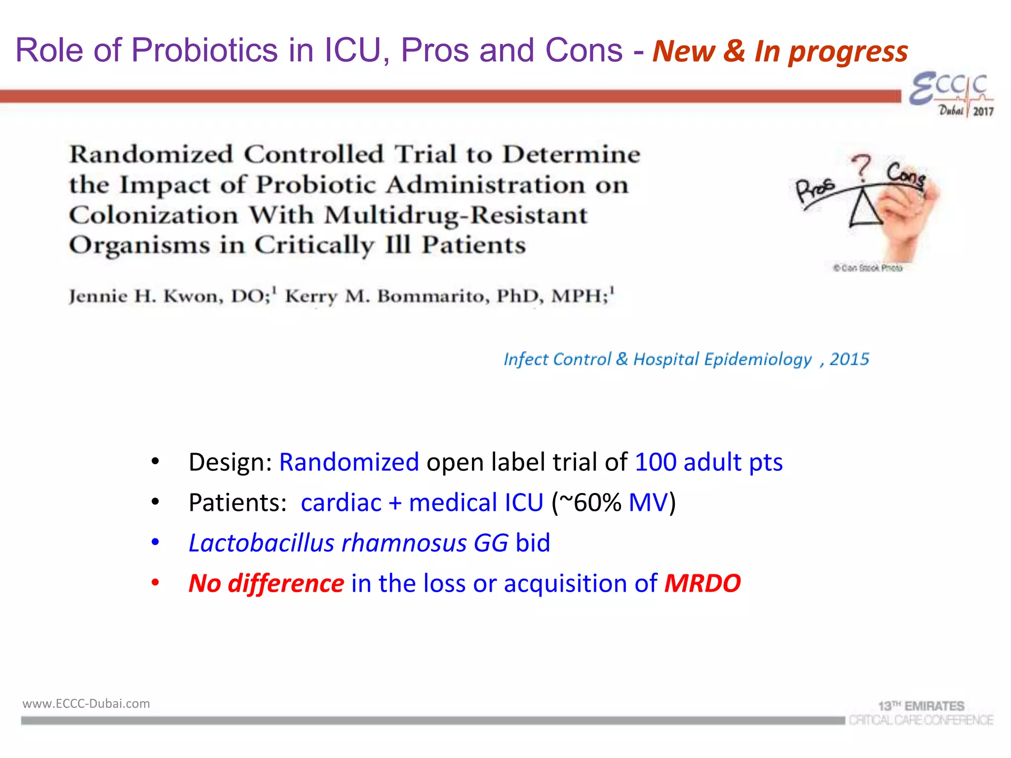 Role of probiotics in ICU pro and cons | PPTX