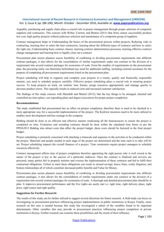 Role of Procurement on the Completion of Projects in the Energy Sector ...