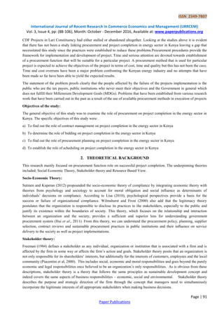 Role of Procurement on the Completion of Projects in the Energy Sector in Kenya | PDF