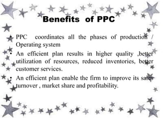 Role of production planning and control in operation management | PPT