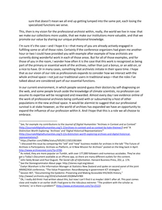 What is the Role of the Professional Archivist in the Evolving Archival ...