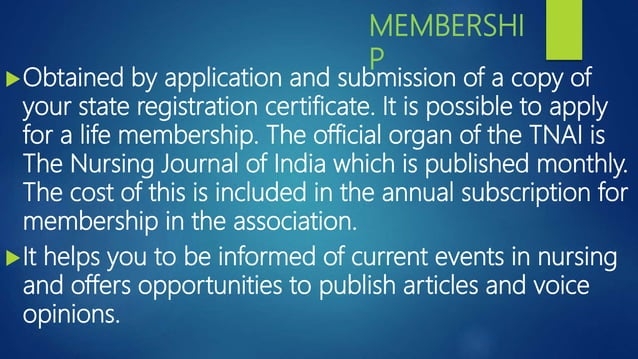 Role of professional assosciations and unions ppt | PPTX | Healthcare ...