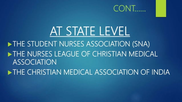 Role of professional assosciations and unions ppt | PPTX | Healthcare ...