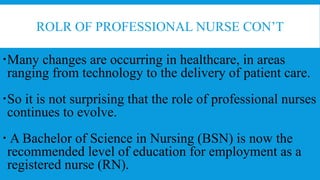 ROLE OF PROFESSIONAL NURSE.pptx