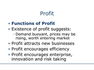 Role Of Profits And Markets | PPT | Business | Business and Finance