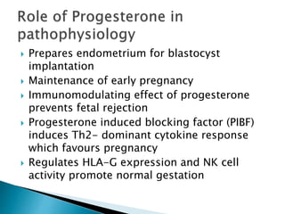 Role of progesterone in pregnancy | PPTX