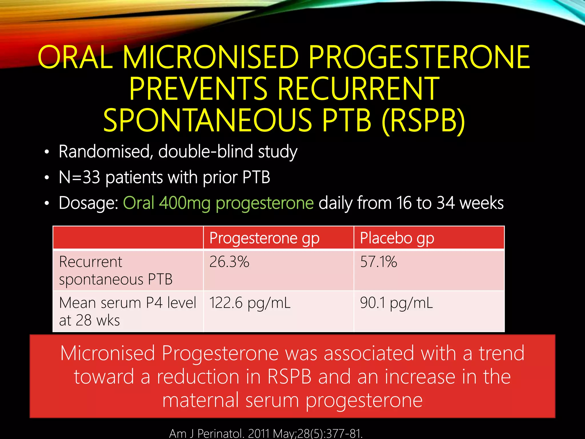 Role of progesterone in pre term labour (1) | PPTX