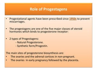 Role of progestogen in miscarriage | PPTX