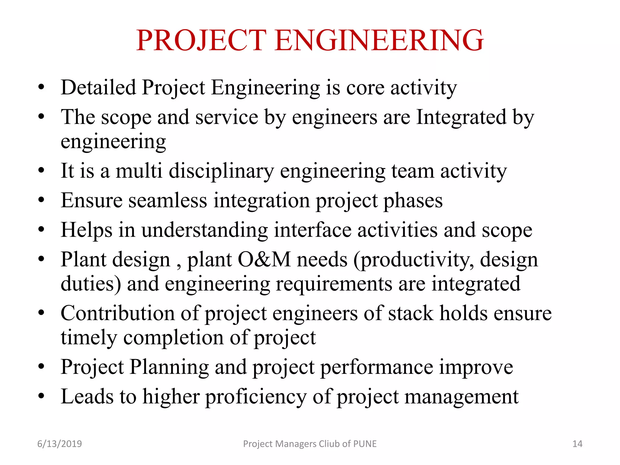 Role of project engineering in project management | PDF