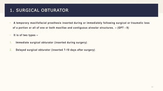 ROLE OF PROSTHODONTIC REHABILITATION AFTER SURGERY OF ORAL.pptx