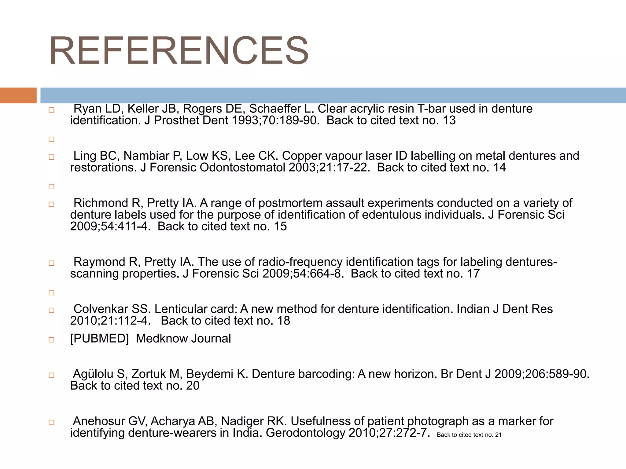 Role of prosthodontics in forensic dentistry | PPTX