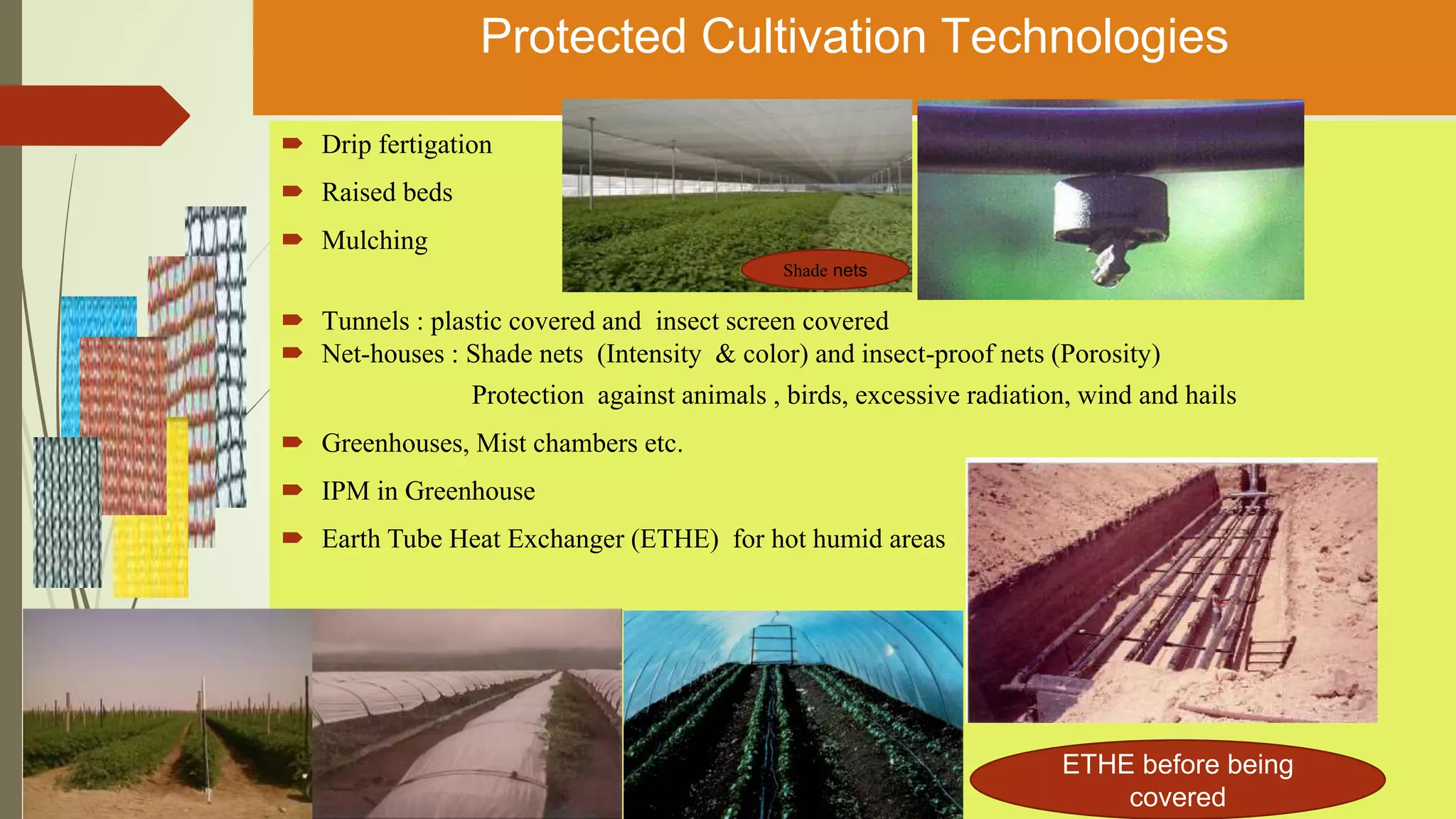 Role of protected cultivation in fruit crops | PPTX