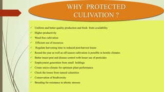 Role of protected cultivation in fruit crops | PPTX