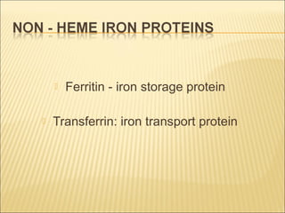 Role of protein in iron metabolism | PPT