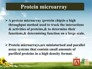 protein microarray | PPTX