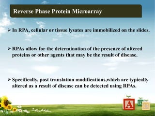 protein microarray | PPTX | Chemistry | Science