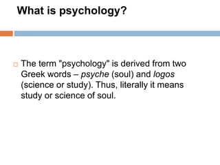 Role of psychology | PPTX | Science