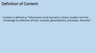 Role of psychology in content selection | PPT