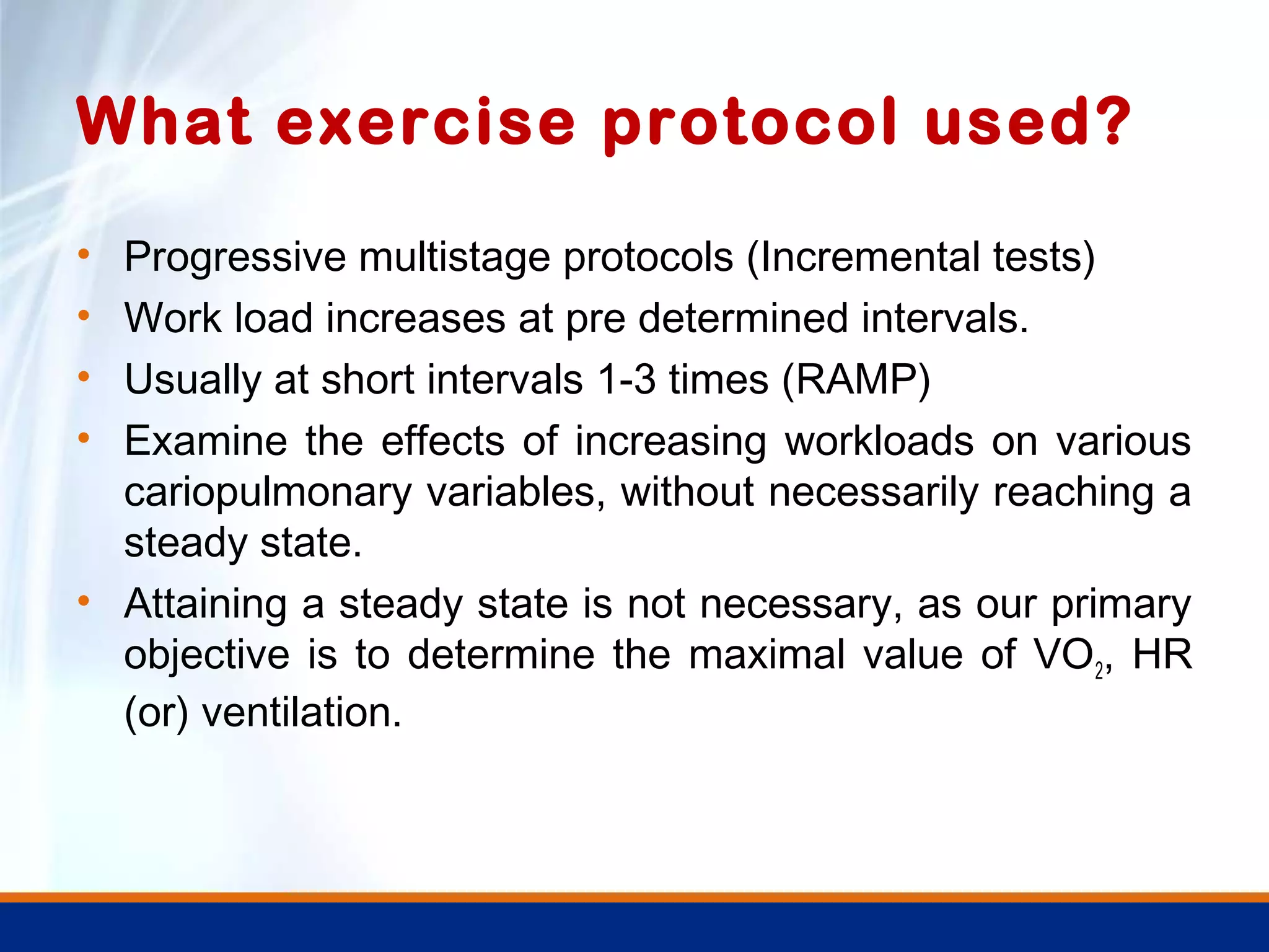 Role of Physiotherapist in exercise testing and exercise prescription ...