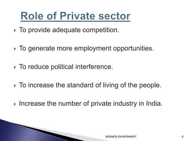 Role of public and private sector | PPTX