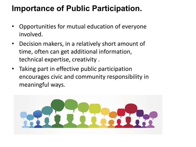 Role of public participation | PPTX | Political Issues & policy | Politics