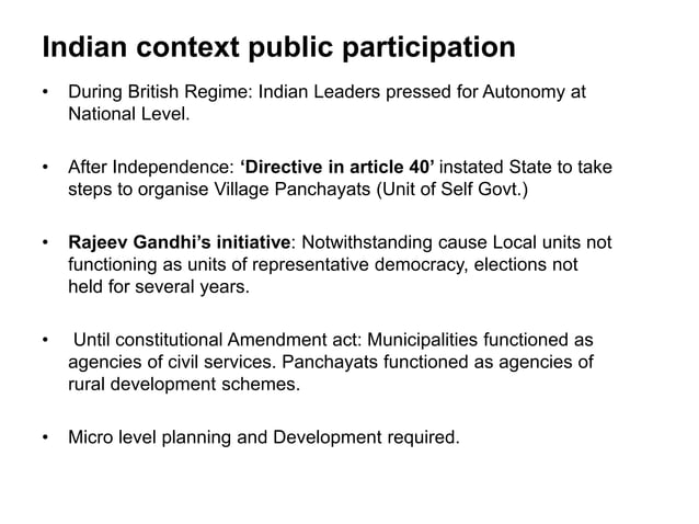 Role of public participation | PPTX | Political Issues & policy | Politics
