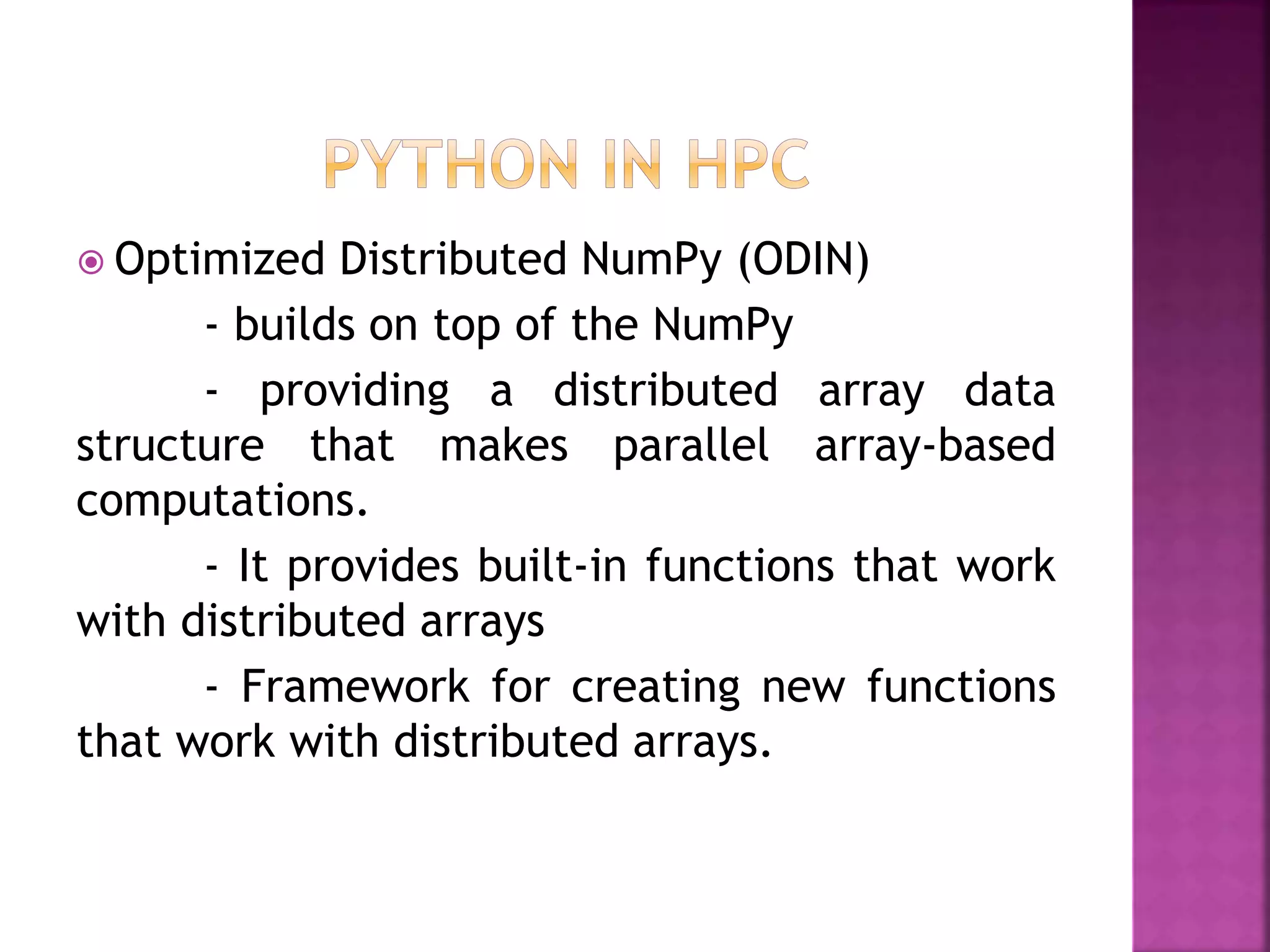 Role of python in hpc | PPTX