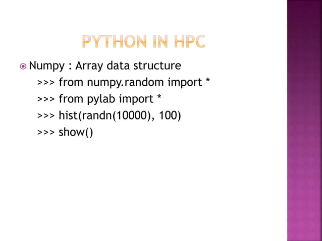 Role of python in hpc | PPTX