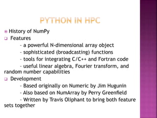 Role of python in hpc | PPT