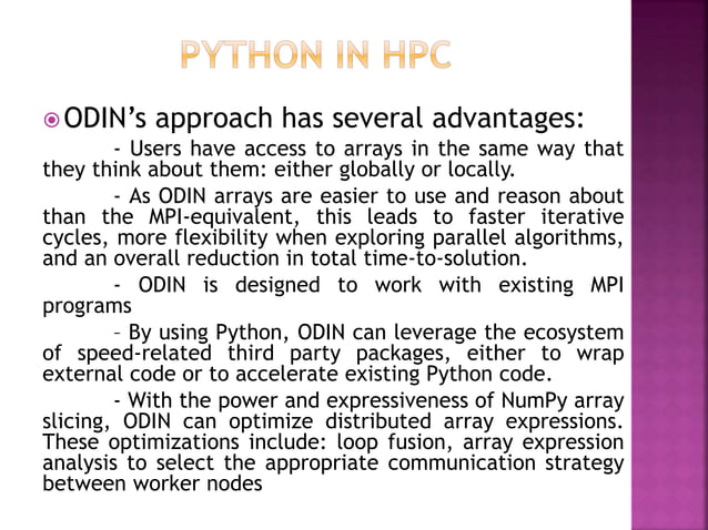 Role of python in hpc | PPTX