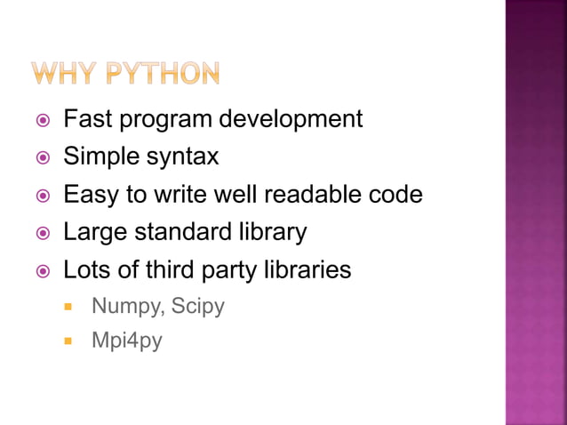 Role Of Python In Hpc Ppt 