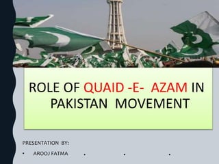 ROLE OF QUAID-E- AZAM IN PAKISTAN MOVEMENT.pptx