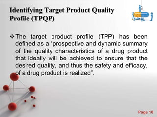 Role of quality by design (qb d) in quality assurance of pharmaceutical ...