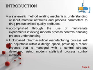 Role of quality by design (qb d) in quality assurance of pharmaceutical ...