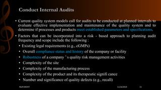 Role of quality system and audits in pharmamaceutical | PPTX