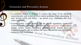 Role of quality system and audits in pharmamaceutical | PPTX