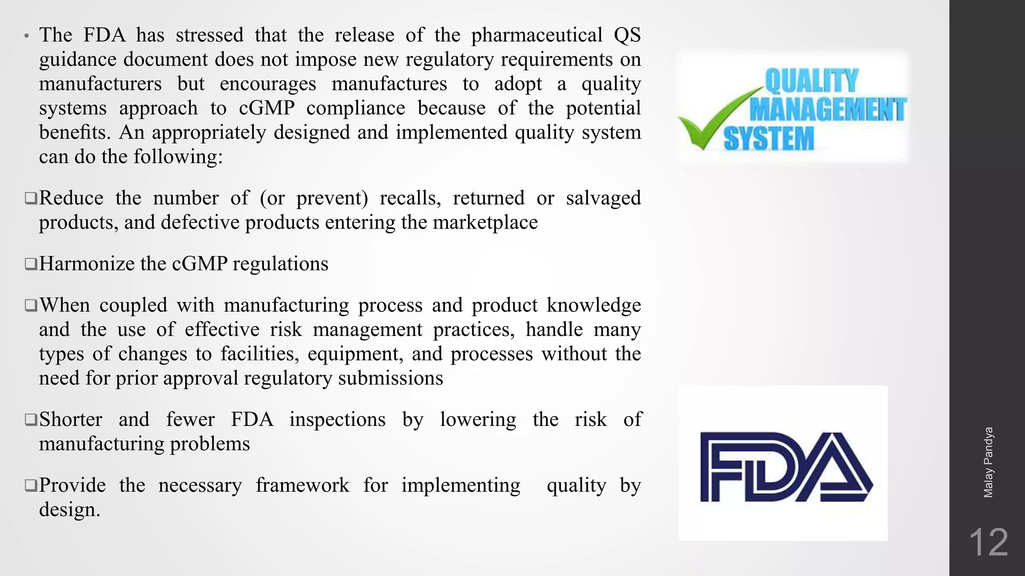 Role of quality systems and audits in pharmaceutical manufacturing ...