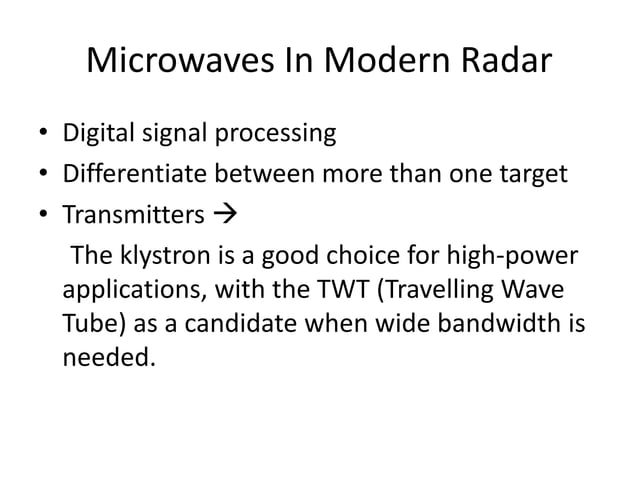 Role of radar in microwaves | PPTX | Physics | Science