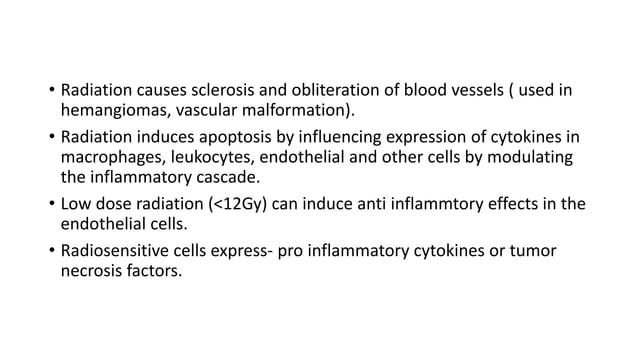 Role of radiation in benign conditions | PPTX