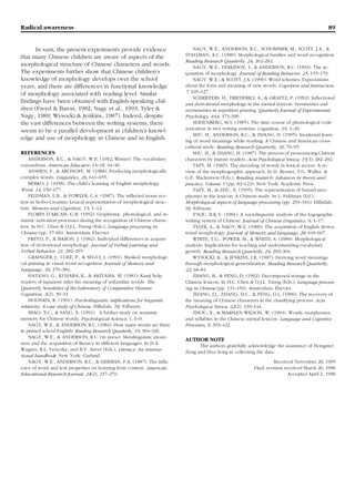 Role of radical awareness in the character and word acquisition of ...