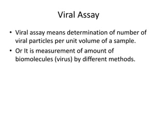 Role of radioactivity in viral assay | PPT