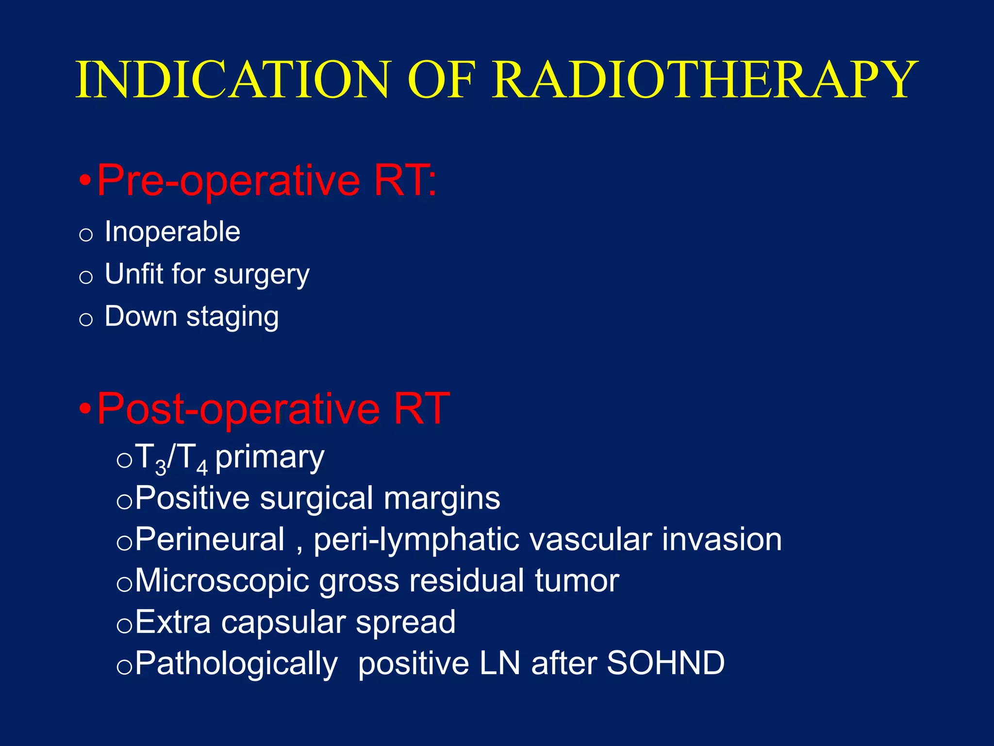 Role of radiotherapy and chemotherapy in oral cavity cancer | PPTX