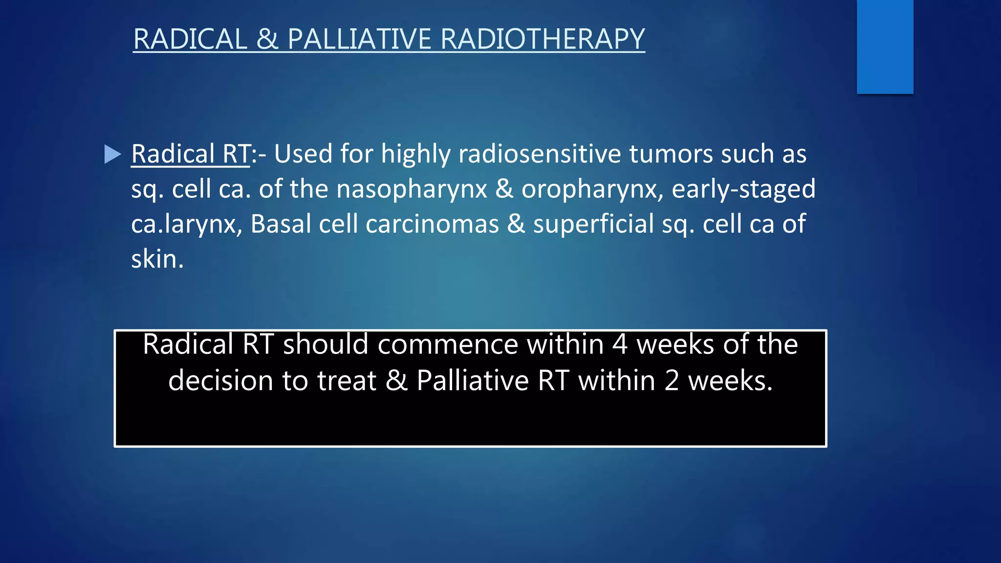 Role of radiotherapy in oral ca ppt for csm | PPTX