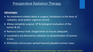 Role of radiotherapy in oral ca ppt for csm | PPTX