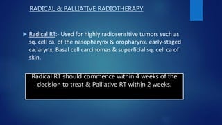 Role of radiotherapy in oral ca ppt for csm | PPTX