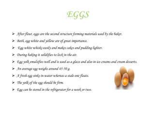 Role of raw materials bakery | PPTX