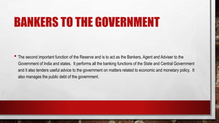 Functions of Reserve Bank of India | PPT