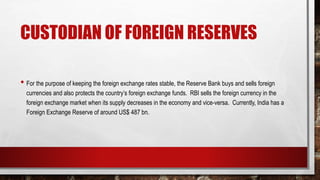 Functions of Reserve Bank of India | PPTX