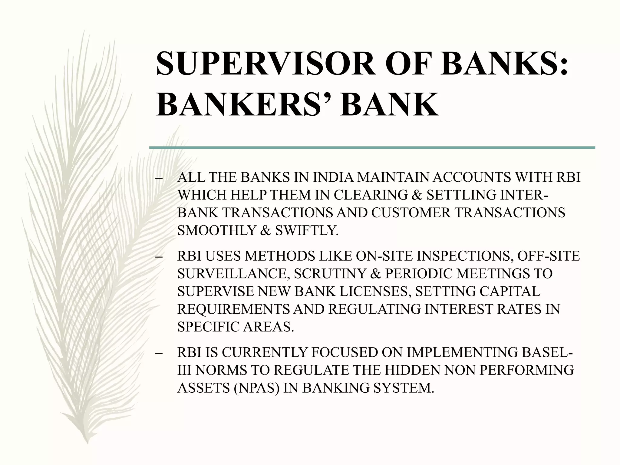 Role of rbi in controlling money supply in india | PPTX
